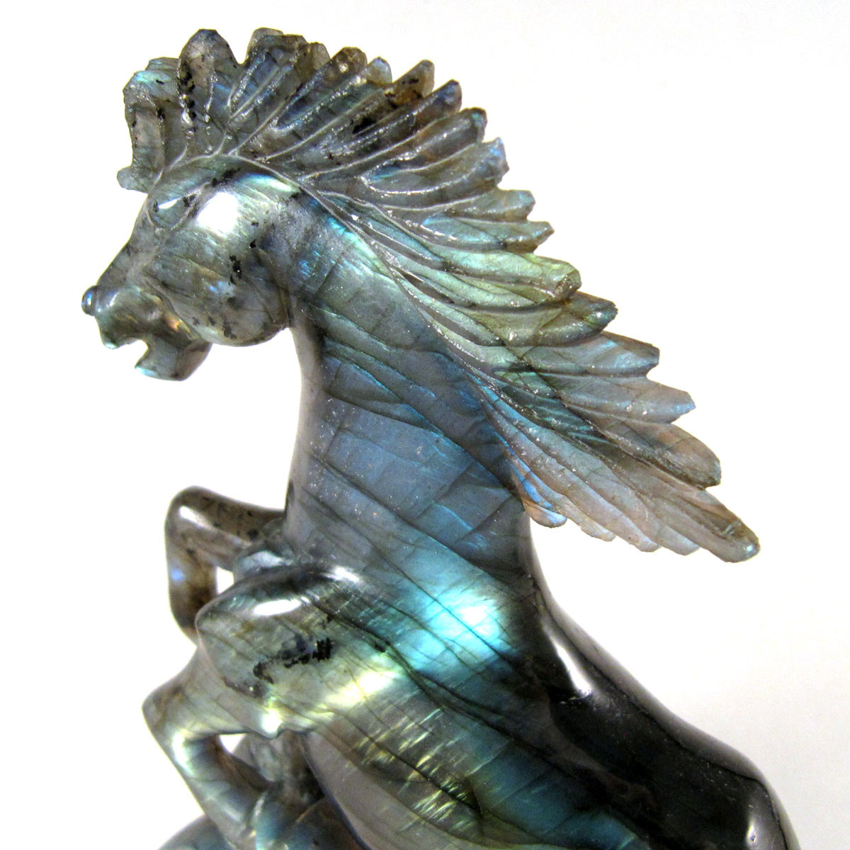 Carved Labradorite Horse