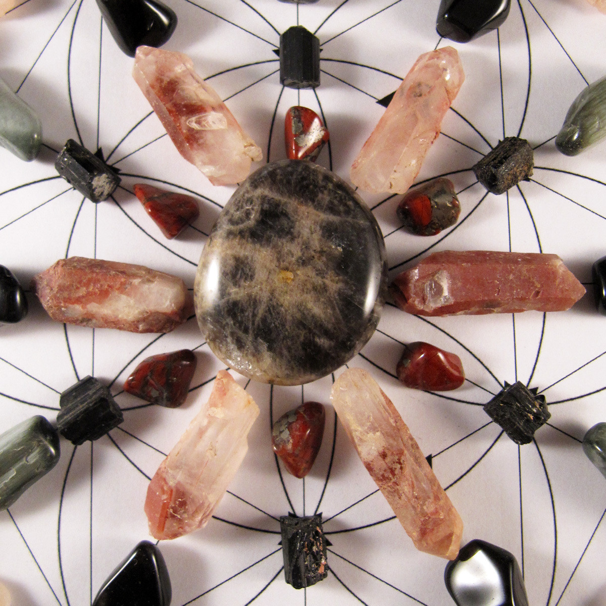 New Moon Crystal Grid
