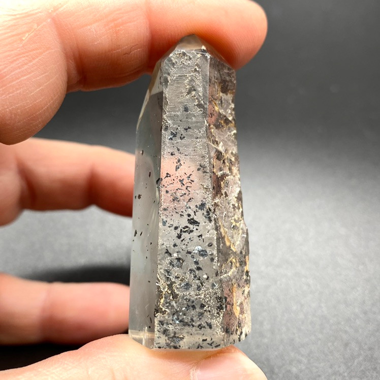 Quartz Point with Hematite Inclusions