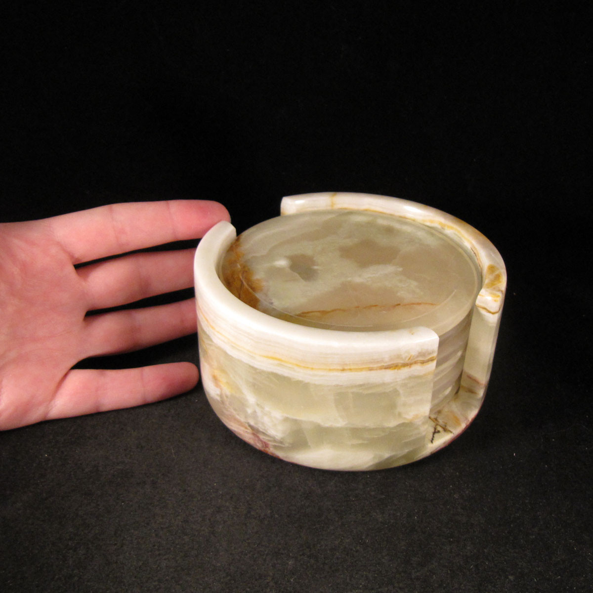 Banded Onyx Coasters, Set of 6 - GCOA014 - Enter the Earth, Inc
