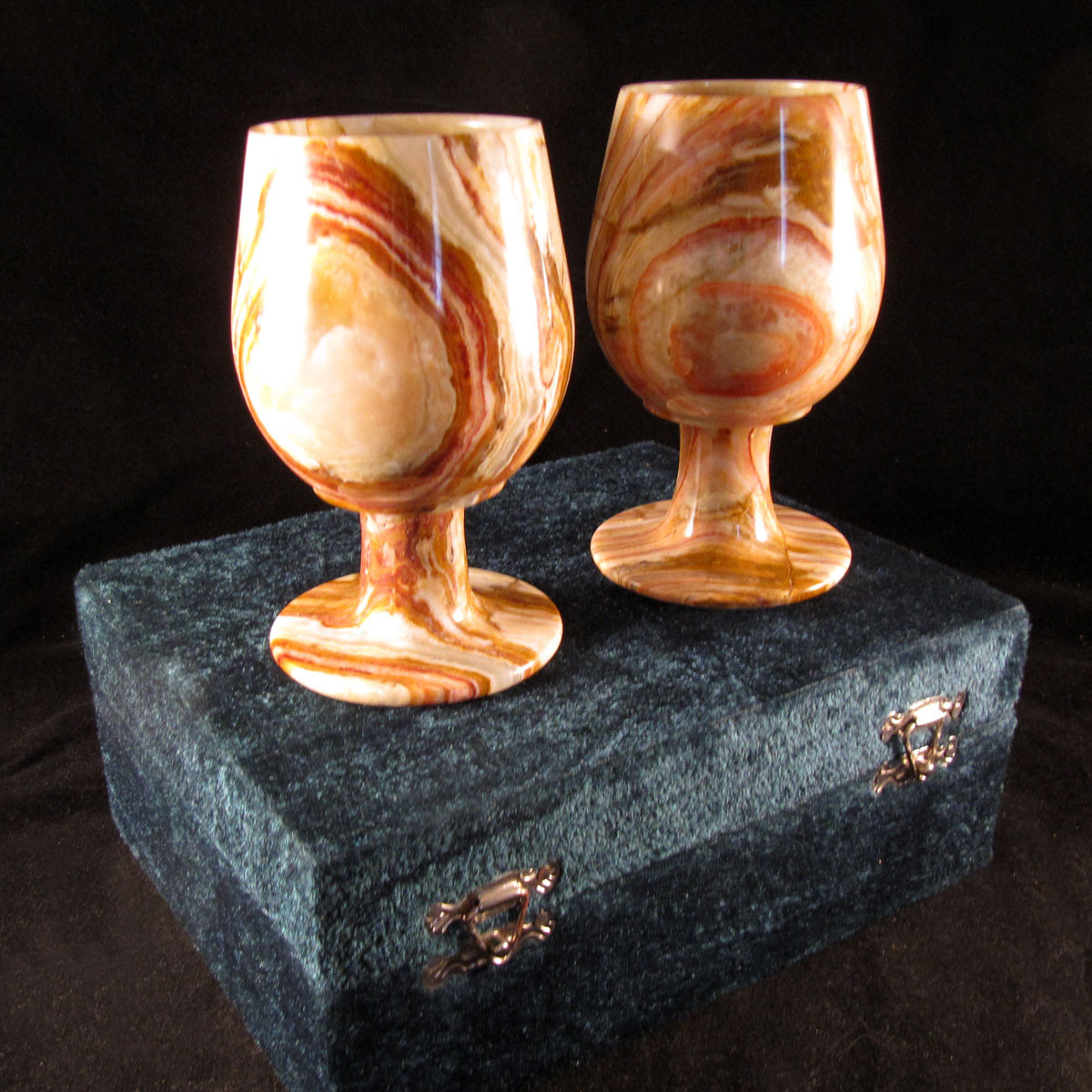 Banded Onyx Goblets, Set of 2 - Enter the Earth, Inc