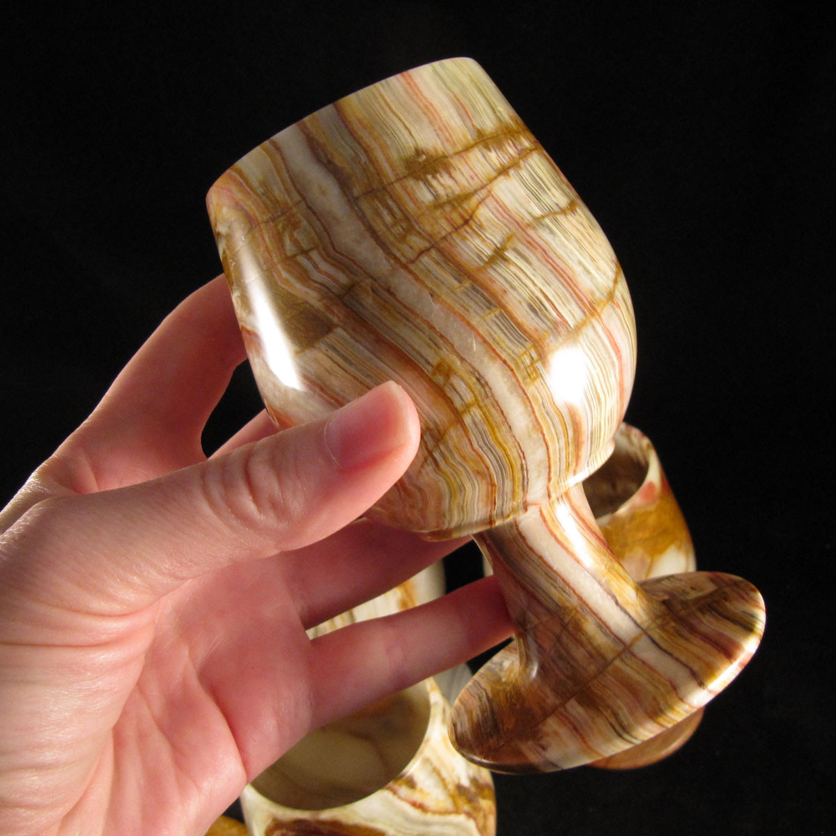 Banded Onyx Goblets, Set of 2 - Enter the Earth, Inc
