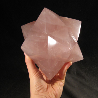 6.5" Rose Quartz Stellated Dodecahedron aka Double Merkaba - MDODEC005 ...
