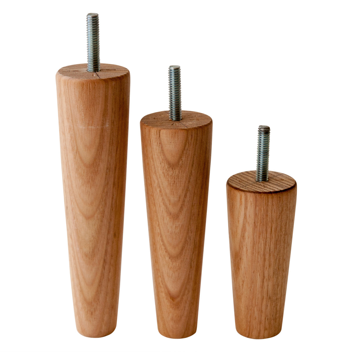 Hardwood Sofa Leg 100mm – Round Tapered Natural Wood
