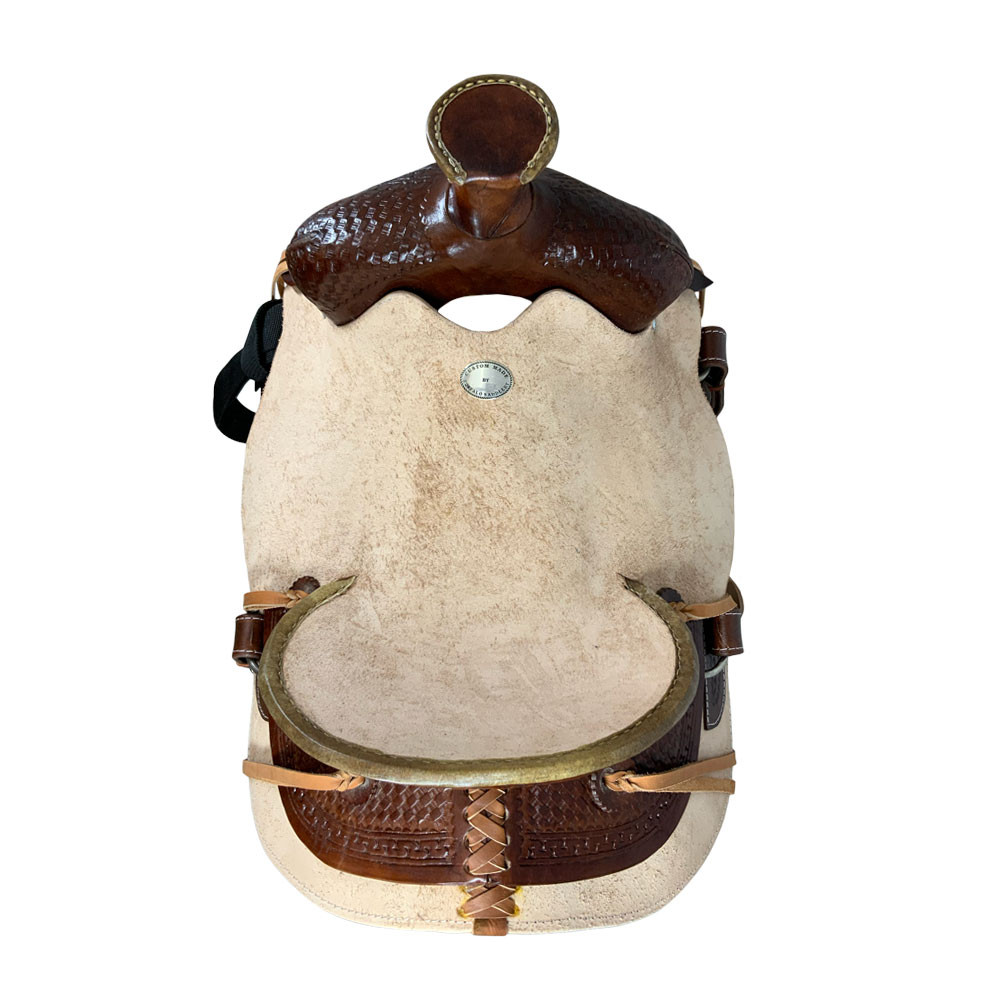 Buffalo Saddlery Rugged Outlaw Natural Roughout Roper Style Saddle - 16 ...