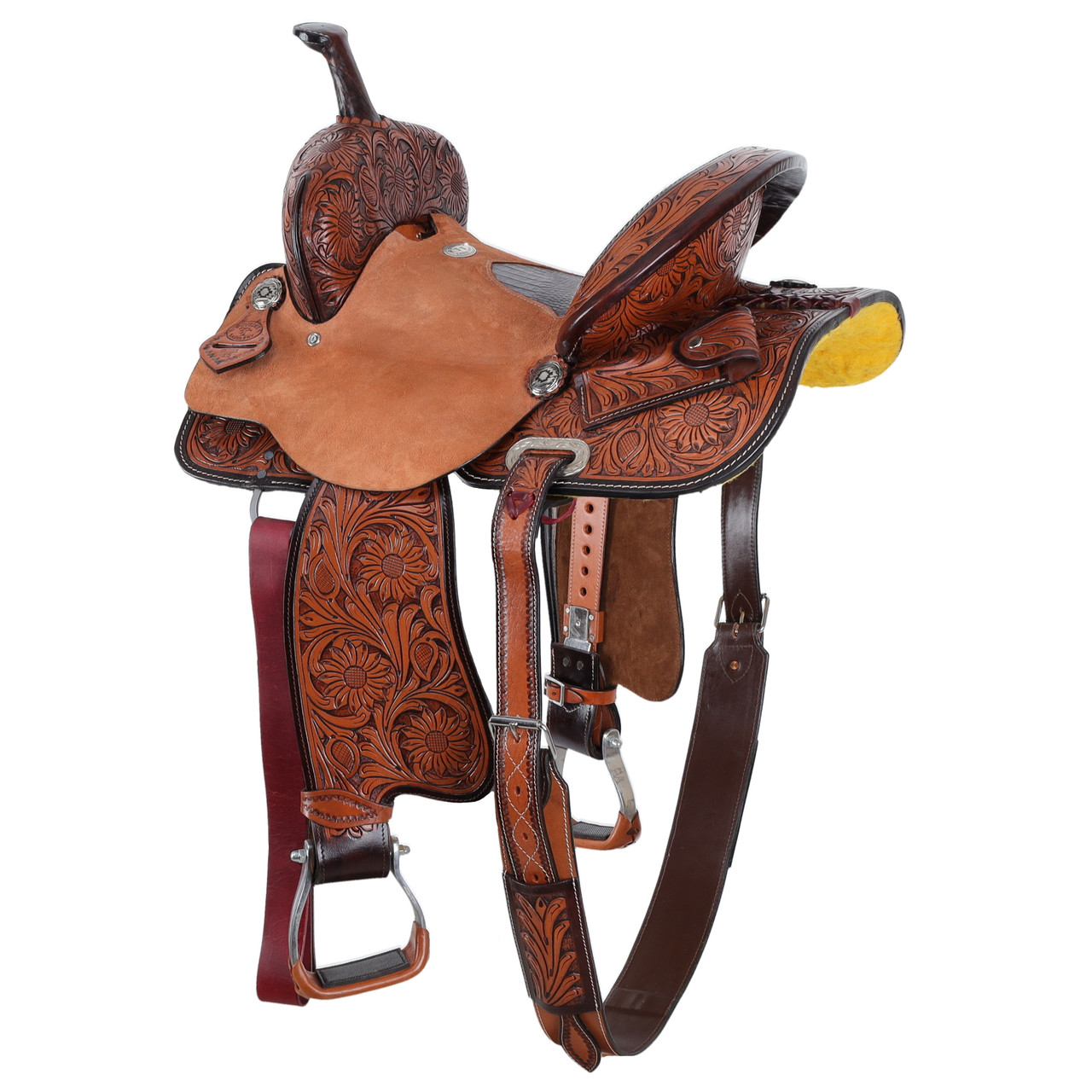 Double T Exotic Midnight Gator Barrel Style Saddle - 14, 15 Inch - Lazy ...