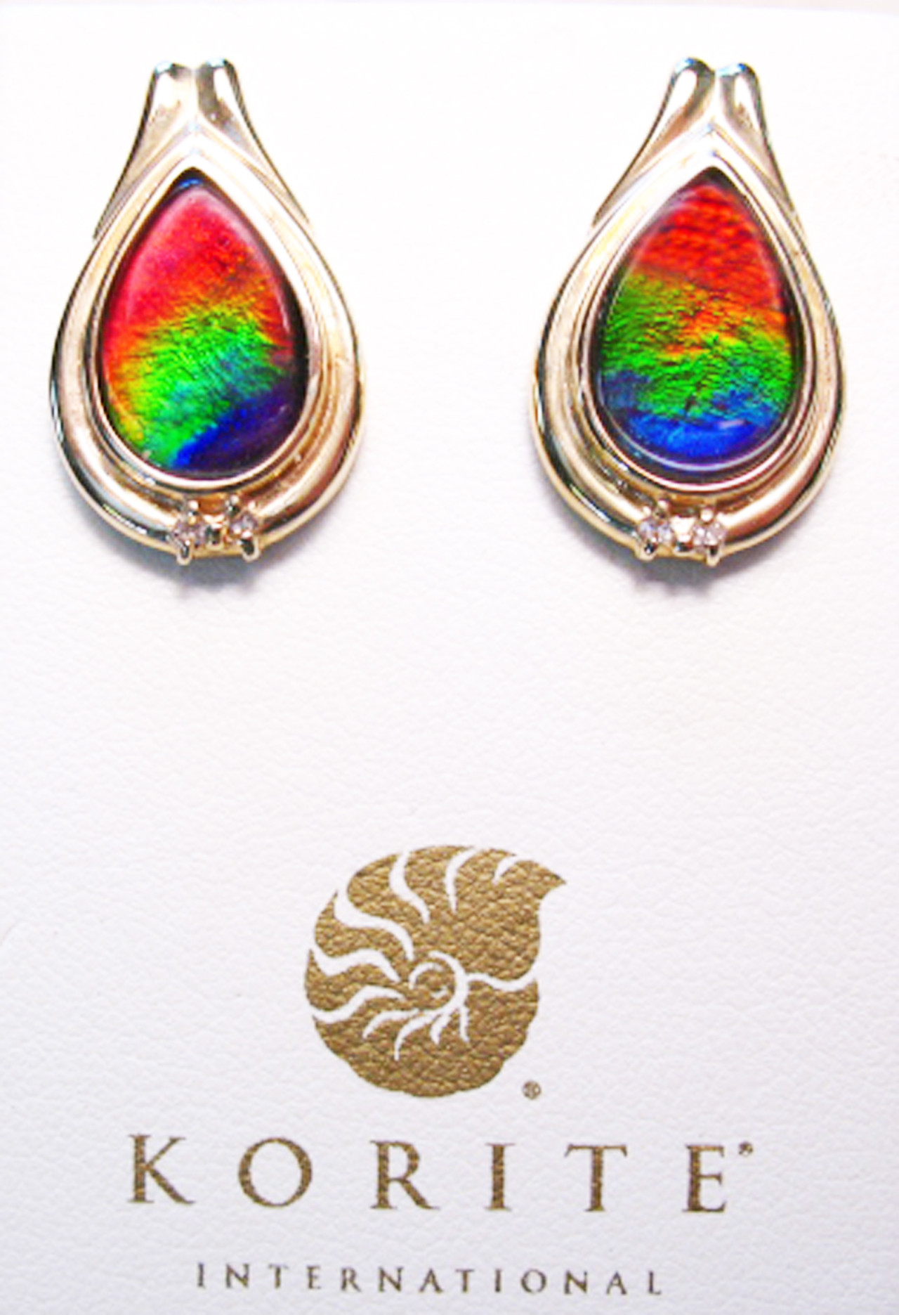Ammolite Earrings - Korite Brand Ammolite Earrings - Korite Brand White ...