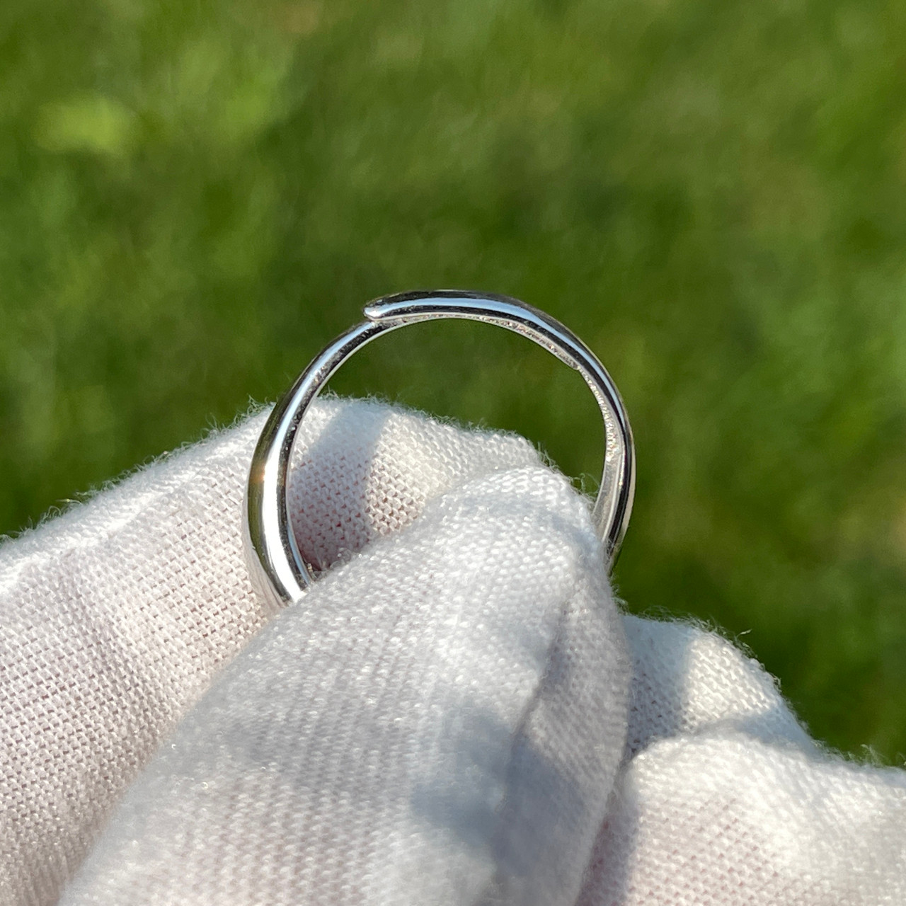 Ammolite Oval Ring Sterling Silver
