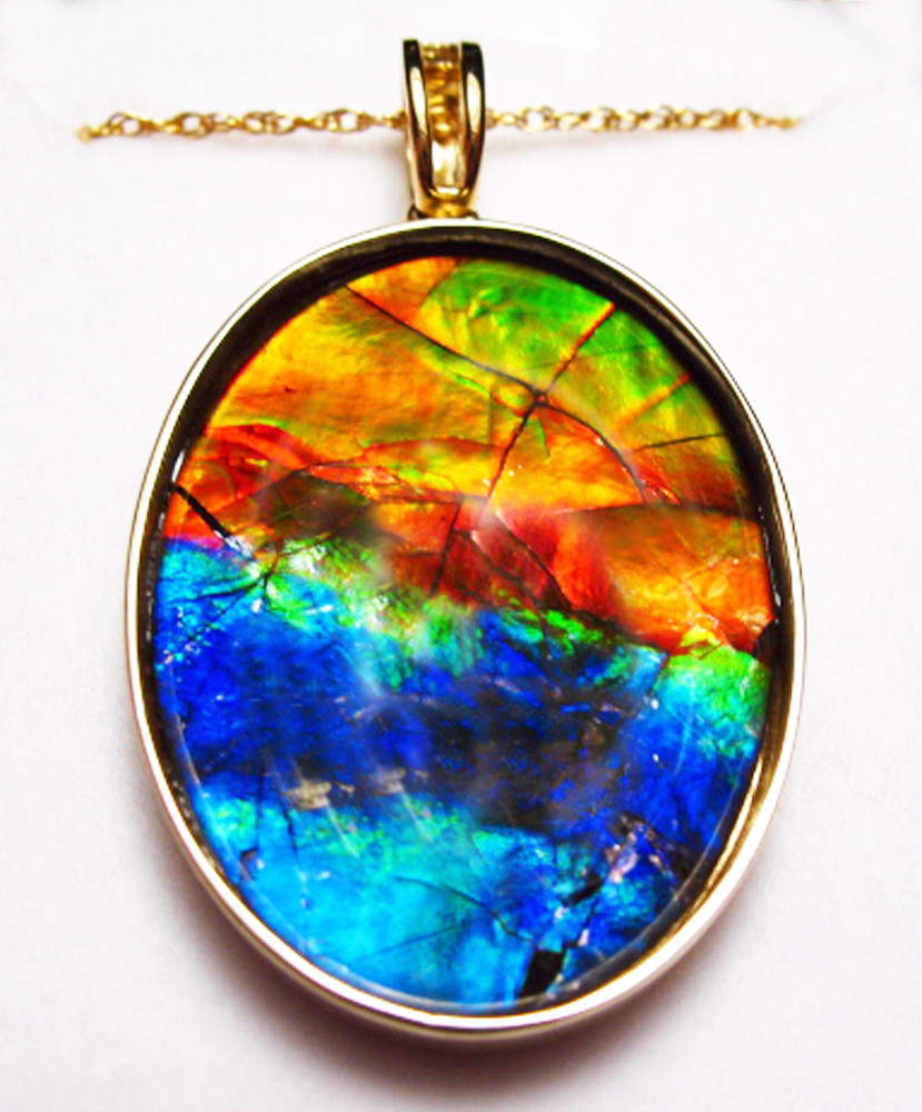 Korite Ammolite Oval X Pendant 3KGP