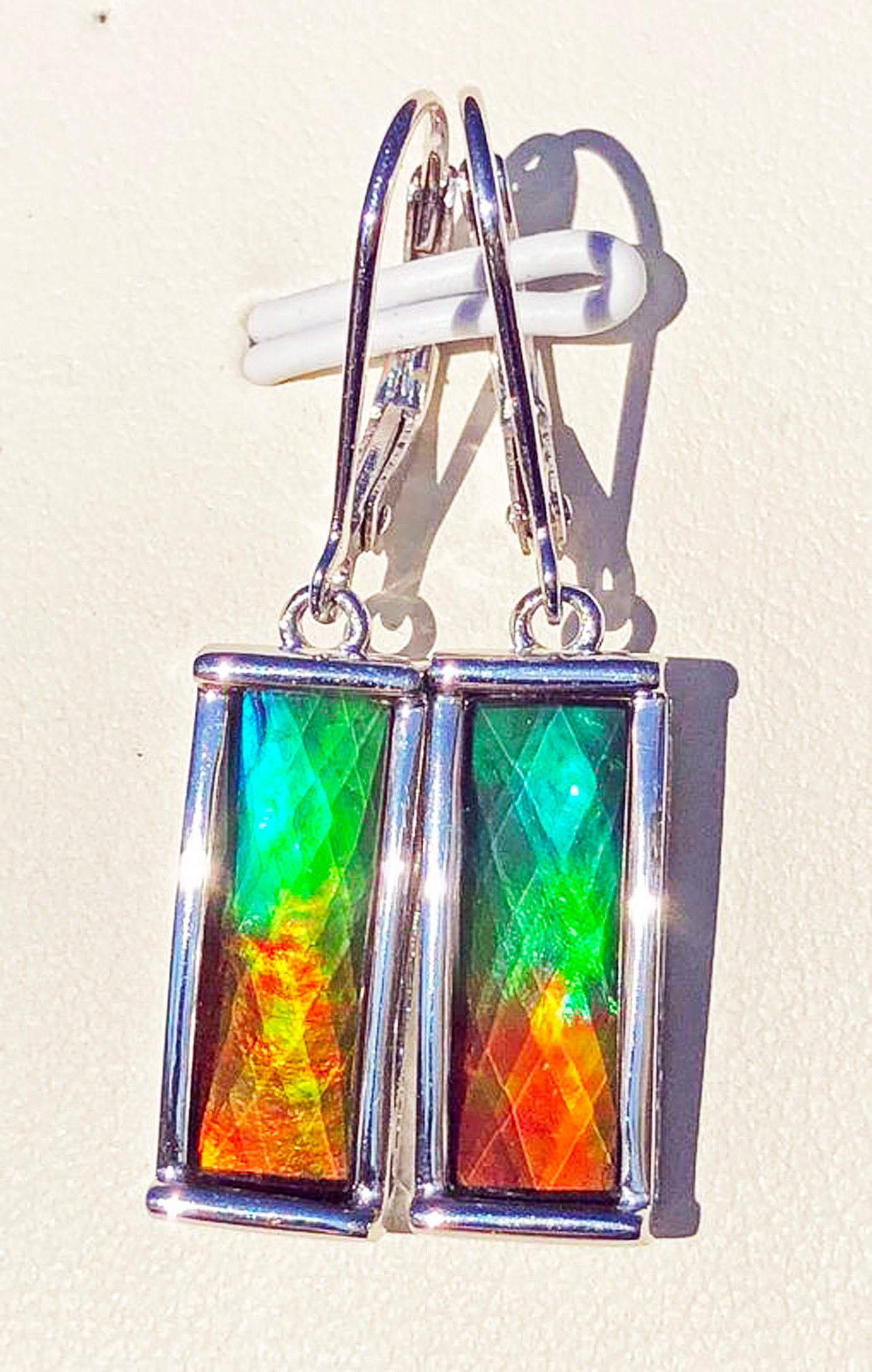 Korite Ammolite Rectangle Men's Ring 8KSR
