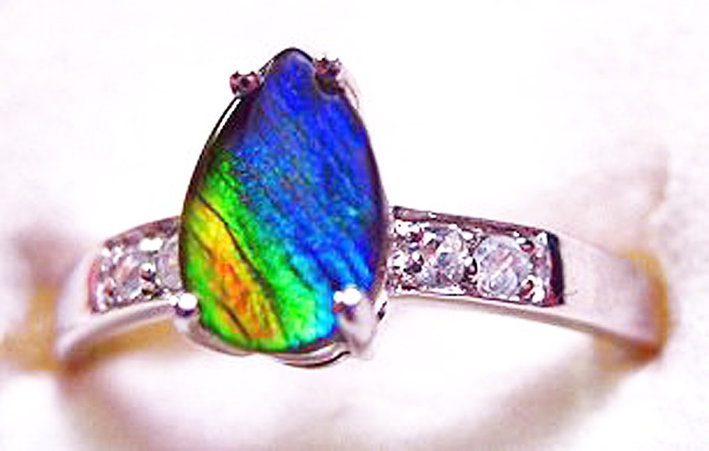 Korite Ammolite Oval Rosalind Ring 11KSR