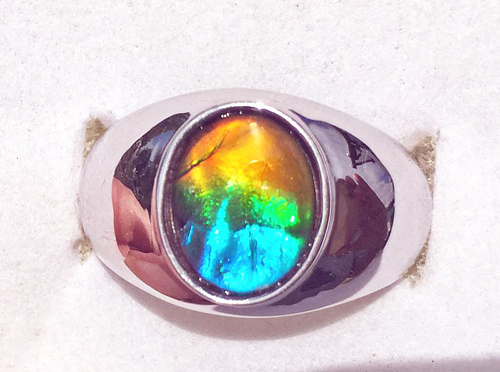 Korite Ammolite Oval Coby Ring 2KGR