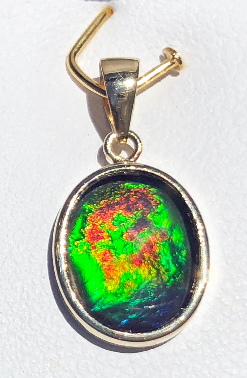 Korite Ammolite Oval X Pendant 3KGP