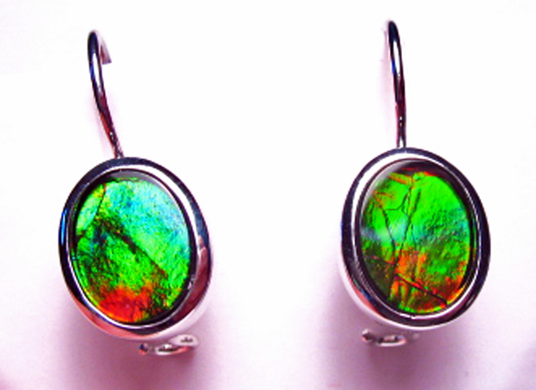Korite Ammolite Faceted Rectangle Earrings 2KSE