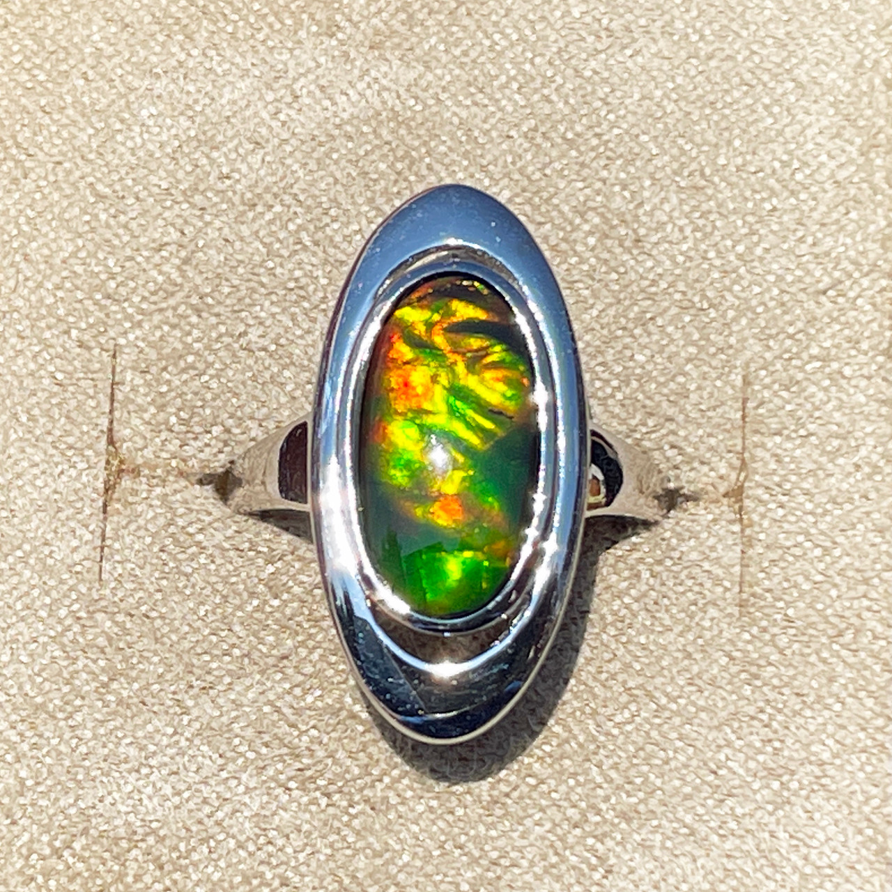 Korite Ammolite Oval Rosalind Ring 11KSR