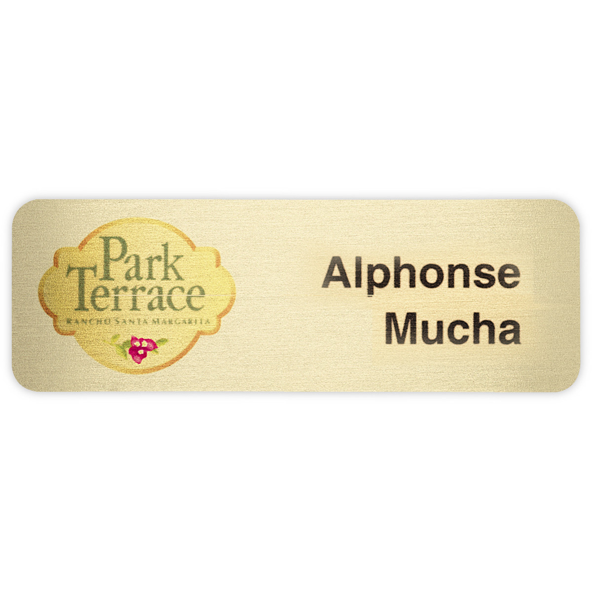 Aspen Metal Name Badge (Custom sized between 0 and 3 sq. in.) - HPG Brands