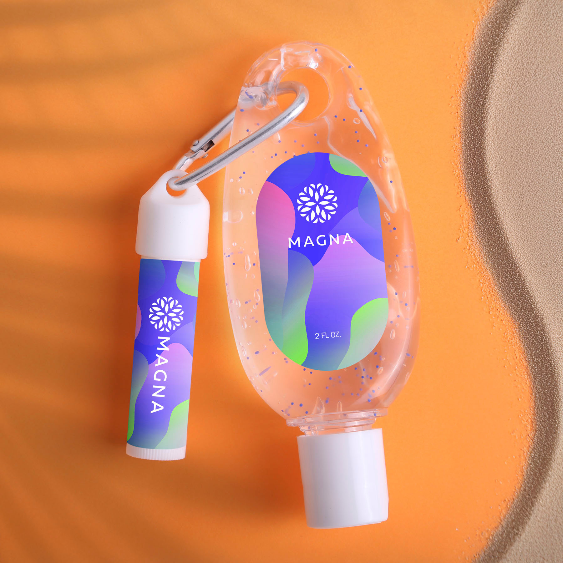 Hand Sanitizer & Lip Moisturizer With SPF15 Carabiner Kit - HPG Brands