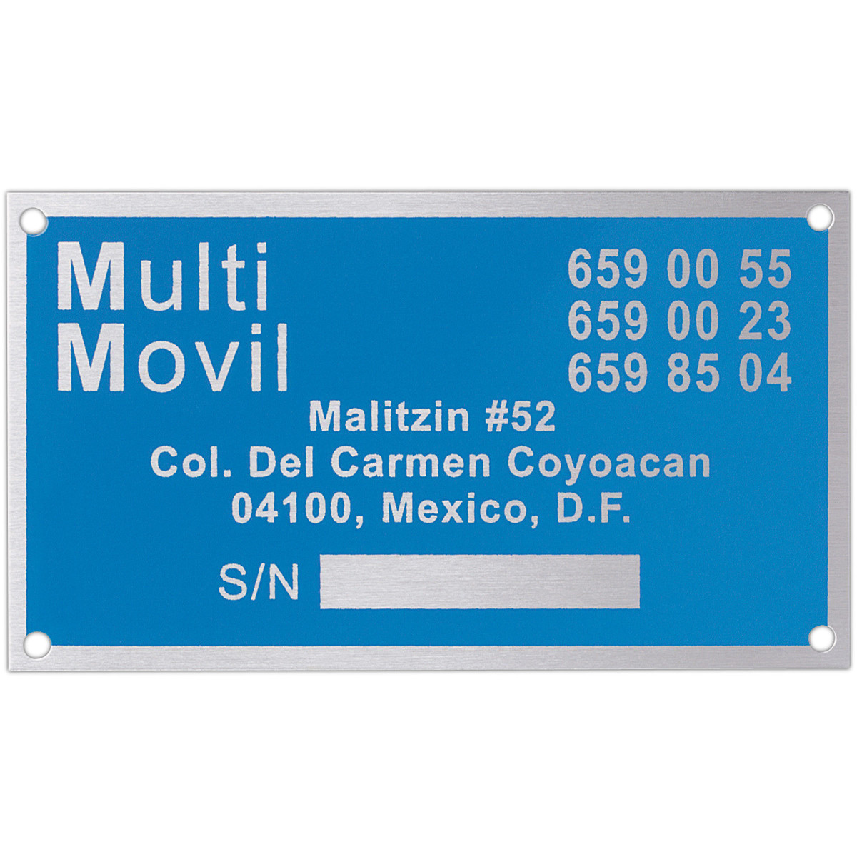Metal Plates & Signage: 30-40 sq. in. - HPG Brands