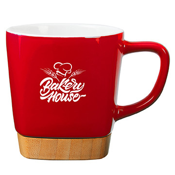11 oz. Ceramic Mug with Removable Bamboo Coaster - HPG Brands