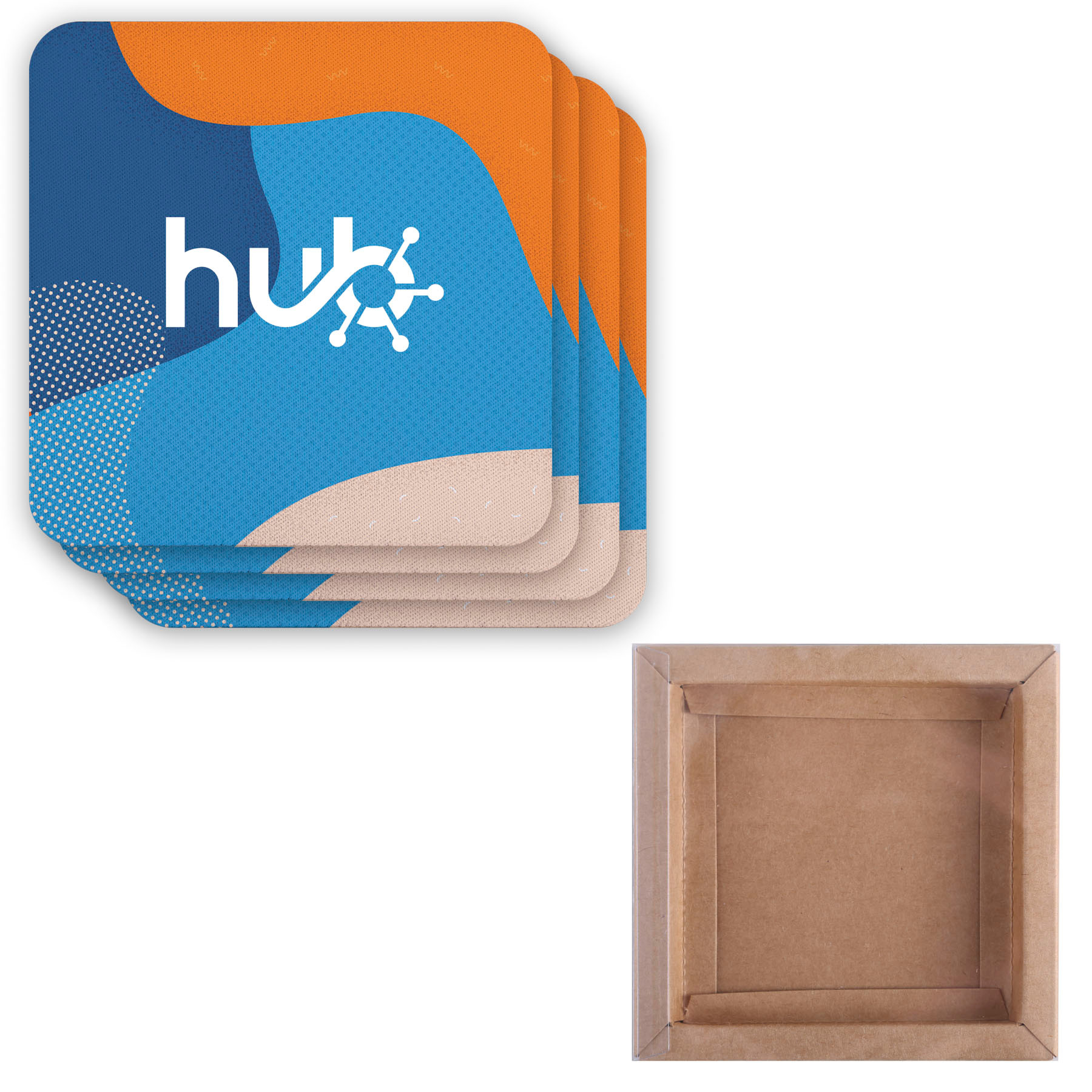 4 Pc. reGen Recycled Polyester Square Dye Sub Coaster Set - HPG Brands