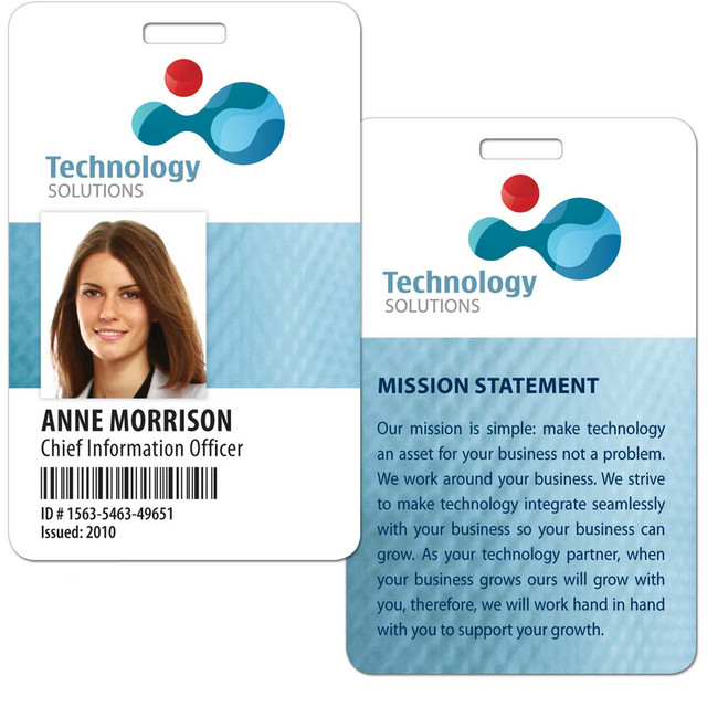 Memphis Plastic Event Name Badge: 2-1/8" X 3-3/8" Vertical - HPG Brands