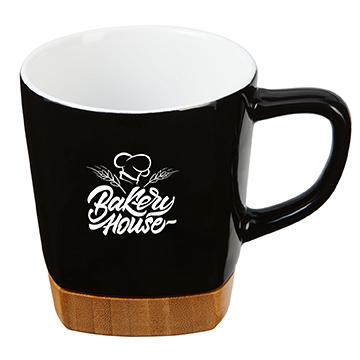 11 oz. Ceramic Mug with Removable Bamboo Coaster - HPG Brands