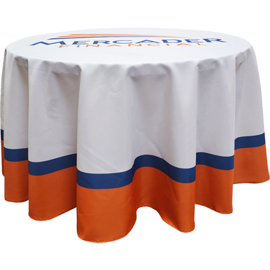 Full Color Round rPET Polyester Table Covers for 3' Diameter Tables - HPG Brands