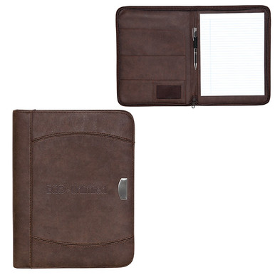 Zippered Notebook Portfolio: Brown - HPG Brands