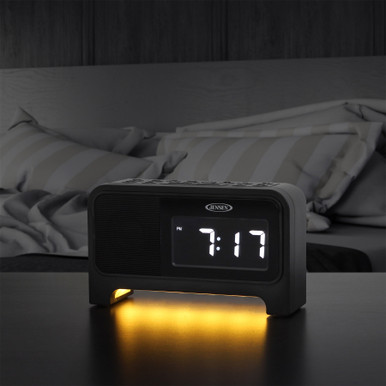 Jensen Digital Dual Alarm Soothing Sounds Clock Radio with Night Light ...