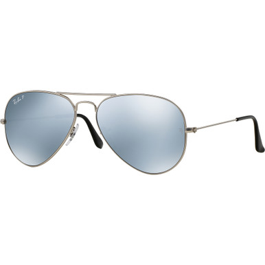 Ray-Ban Polarized Aviator Sunglasses: Silver 58/14/135 - HPG Brands