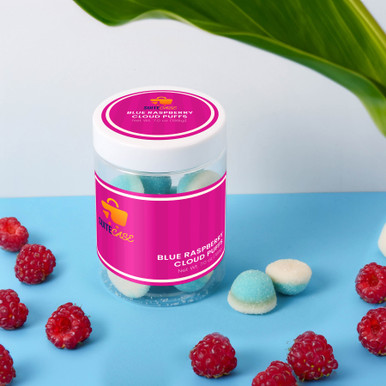 Blue Raspberry Cloud Puffs: Large Jar - HPG Brands