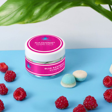 Blue Raspberry Cloud Puffs: Small Jar - HPG Brands