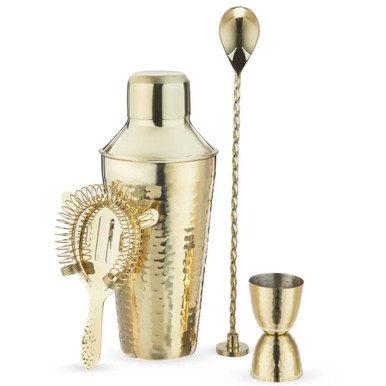 Twine Gold Hammered Barware Set - HPG Brands