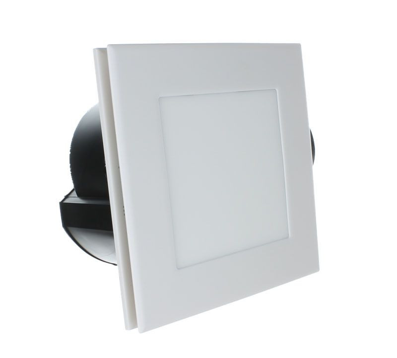White Exhaust Fan With Light 1000lm IPX2 Tri Colour 295mm Square | Fans ...
