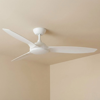 142cm 56-inch White DC Ceiling Fan Smart Remote Control 3 Blade 39W 6 ...