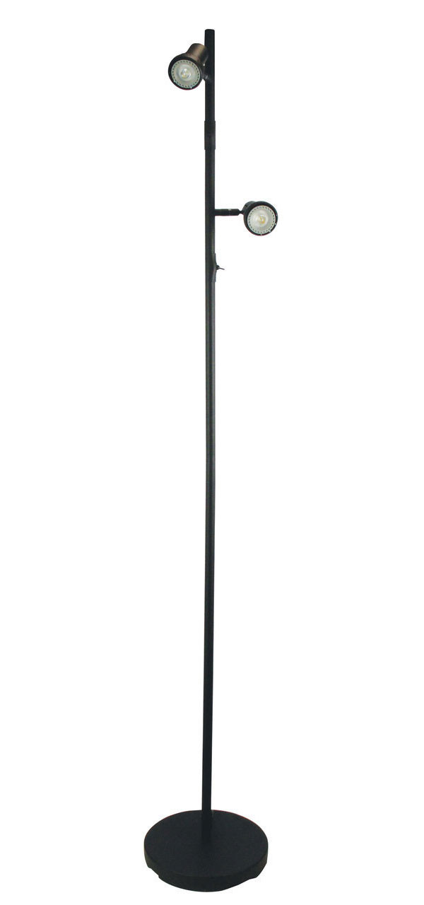 Upright LED Tall Lamp Twin Black | Lighting Style