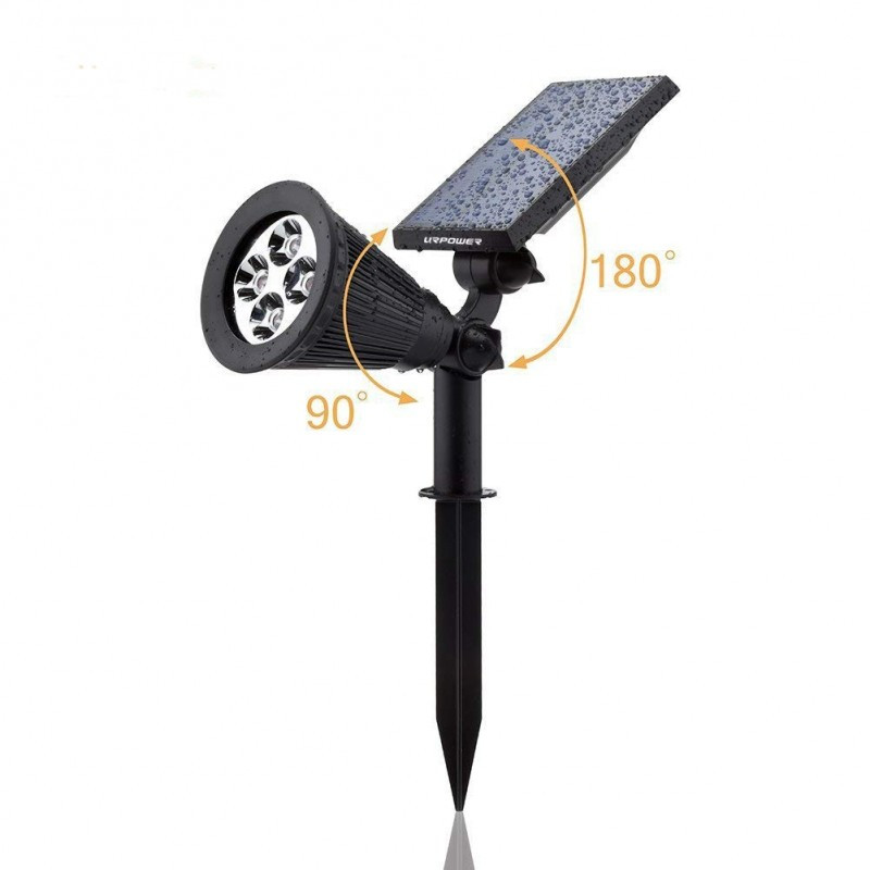 Warm White Solar Spike Spotlight With Built In Solar Panel | Lighting Style