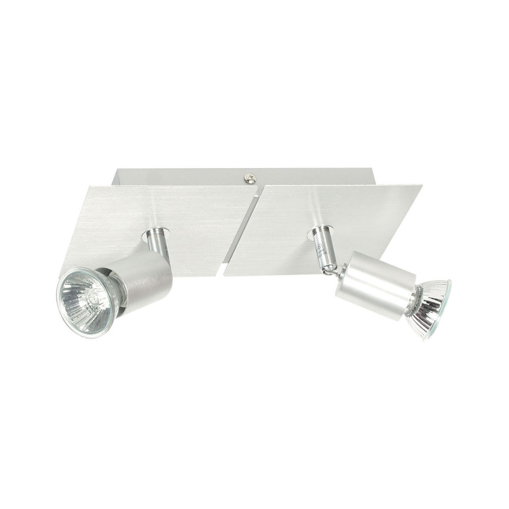 2 Light Spotlight GU10 100W 135mm Satin Aluminium | Lighting Style