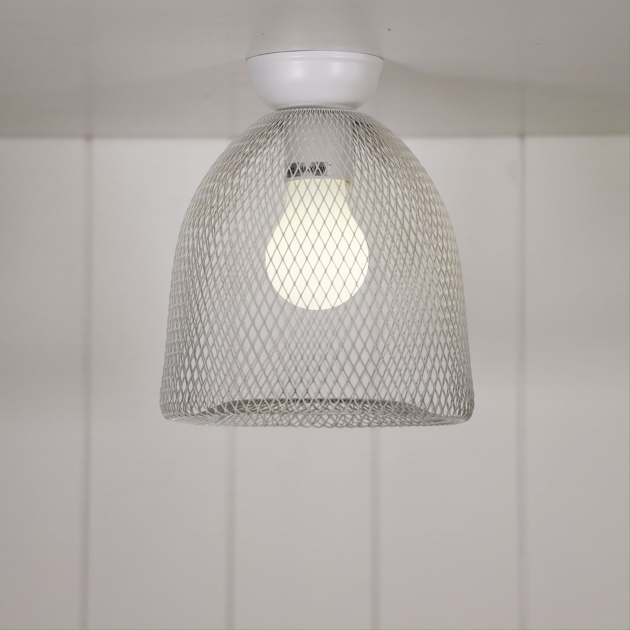 Industrial Design Batten Fix Light With Wirework In White Finish B22 ...