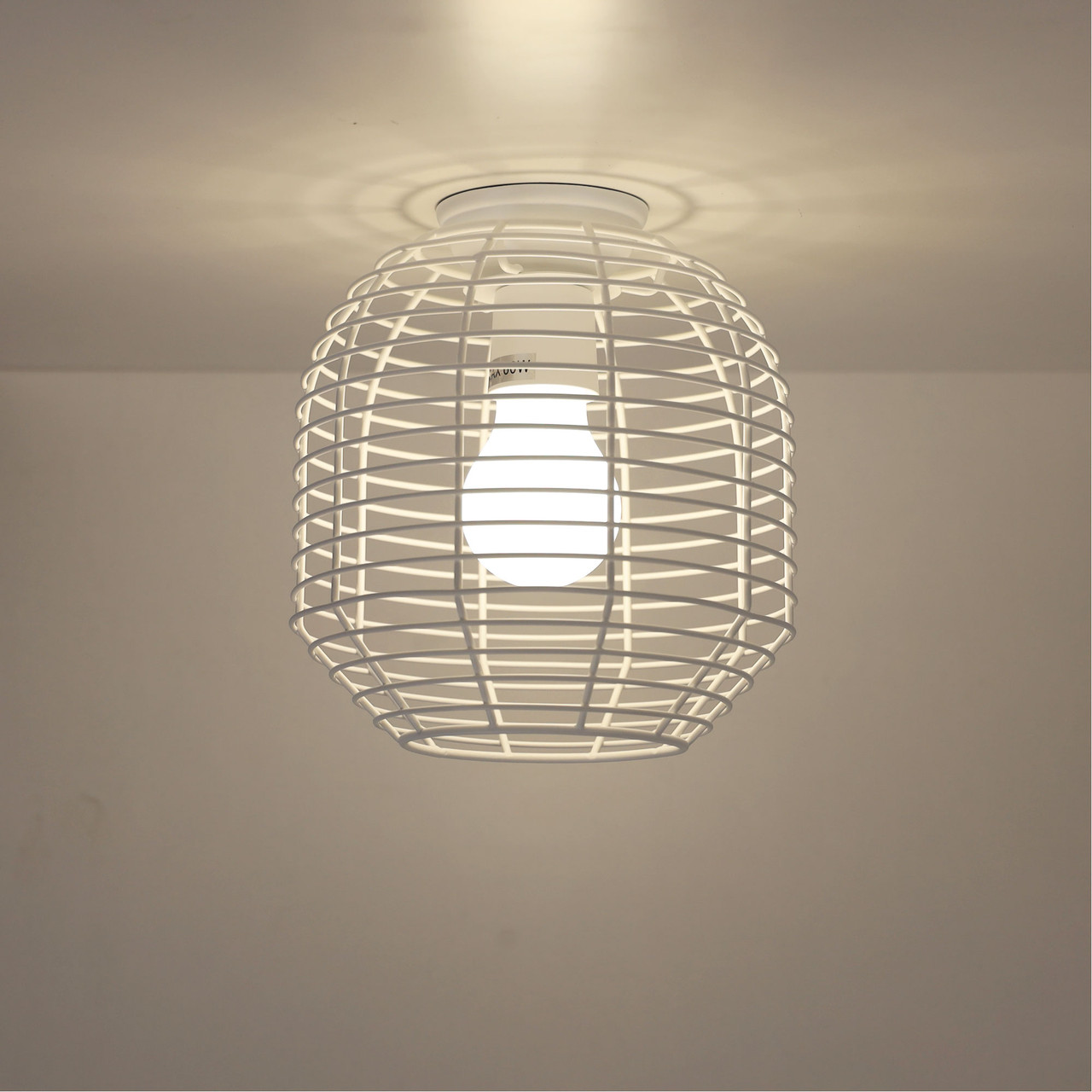 Industrial Design Batten Fix Light In White Cage B22 60W | Lighting Style