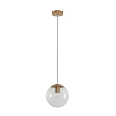 Single Sphere Glass Shade Pendant Light With Satin Brass Metalware E27 ...