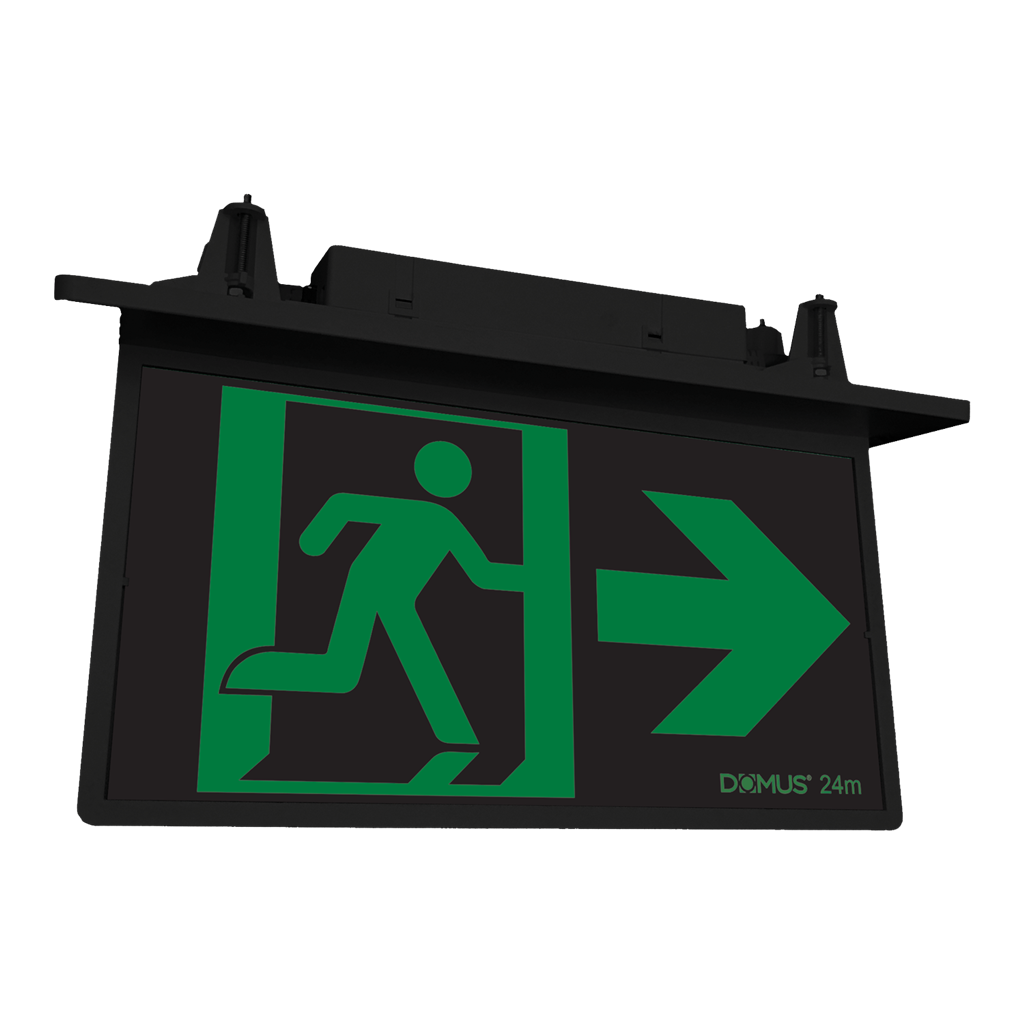 Emergency Exit Light Black 24m Recessed 2 Hours Maintained/Non ...