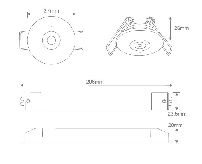 Emergency Downlight White 3 Hours Non-Maintained Class II Double ...