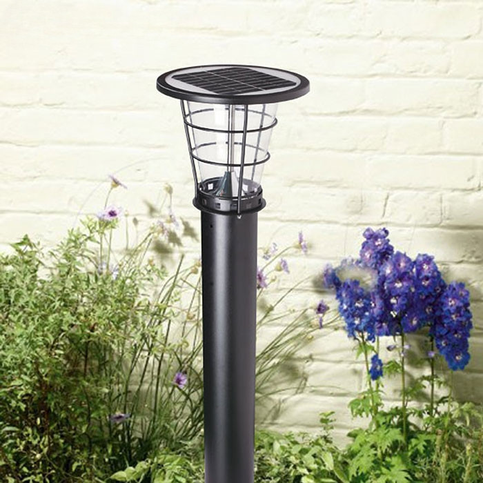 Commercial Grade Solar Bollard Light Black 60cm 250lm IP65 Dual Colour ...