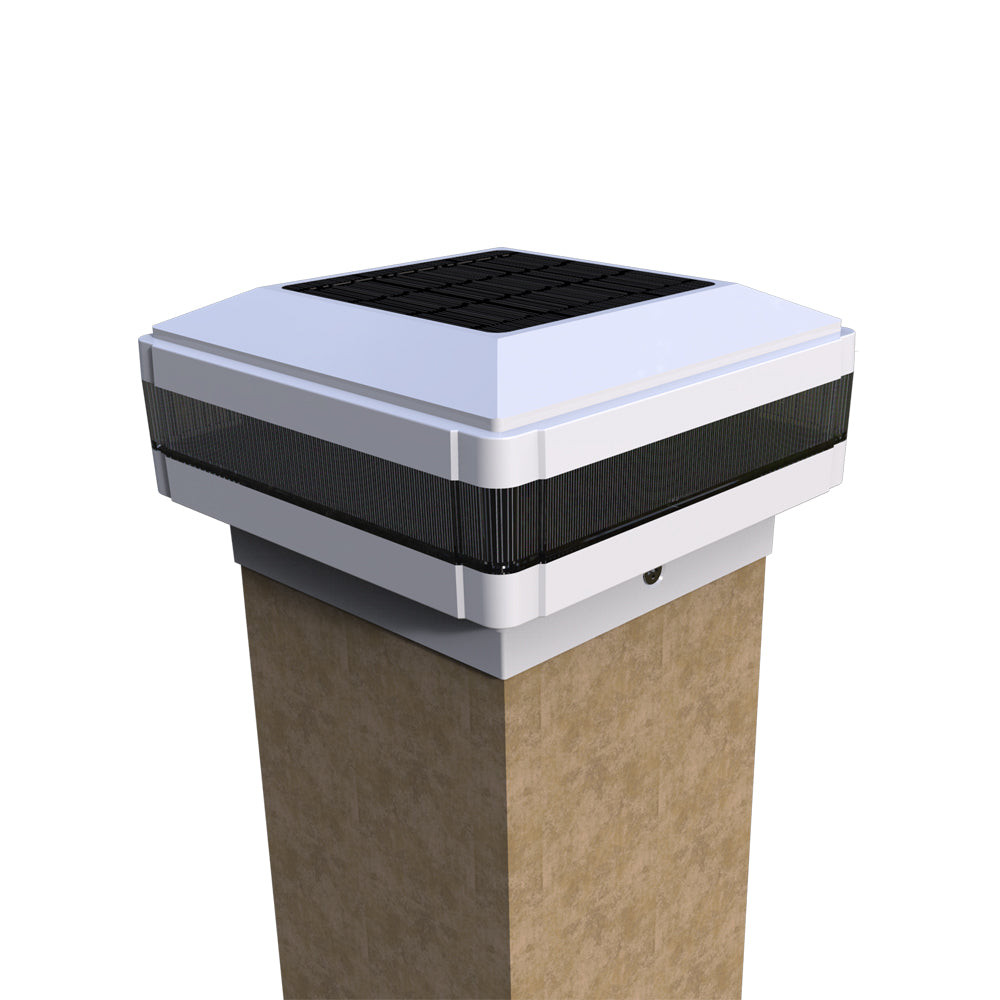 Solar LED Post Top 97mm Square In White 5000K 150lm IP65 | Lighting Style
