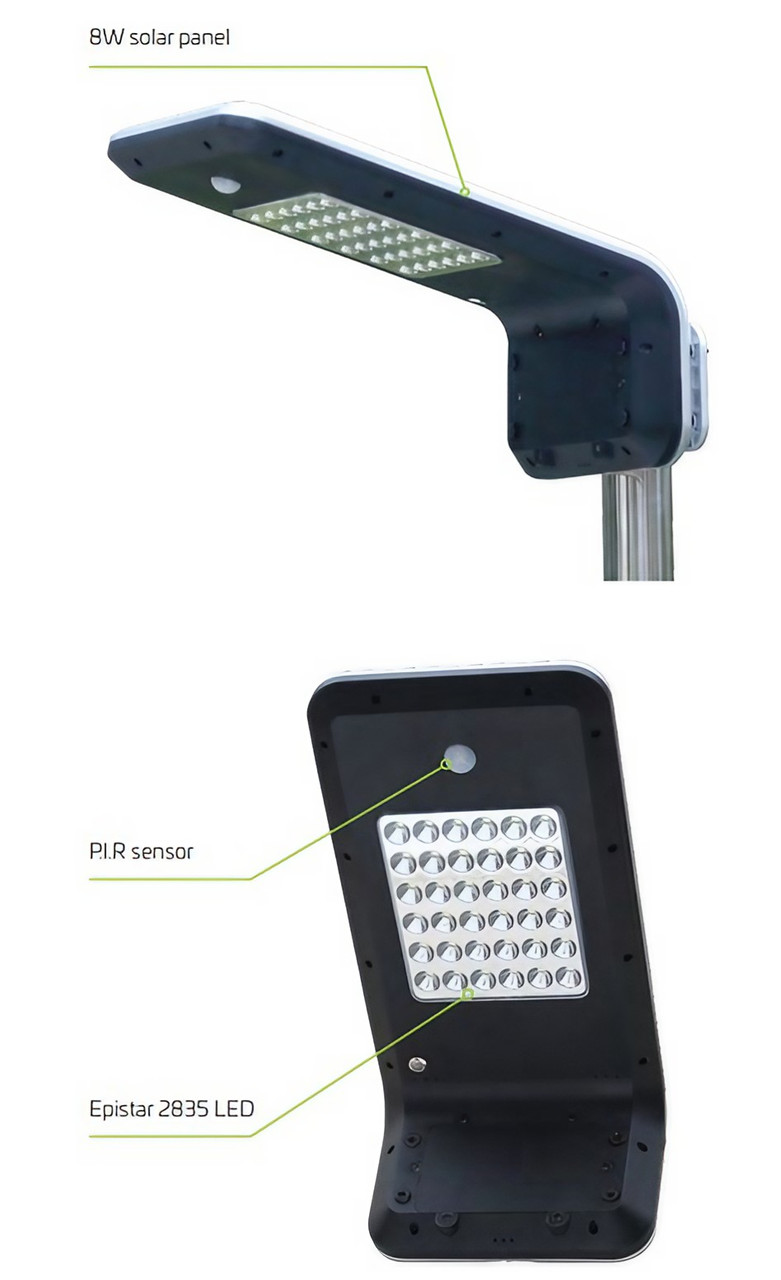 Solar Wall or Post Light With Motion Sensor IP66 6000K 1000lm ...