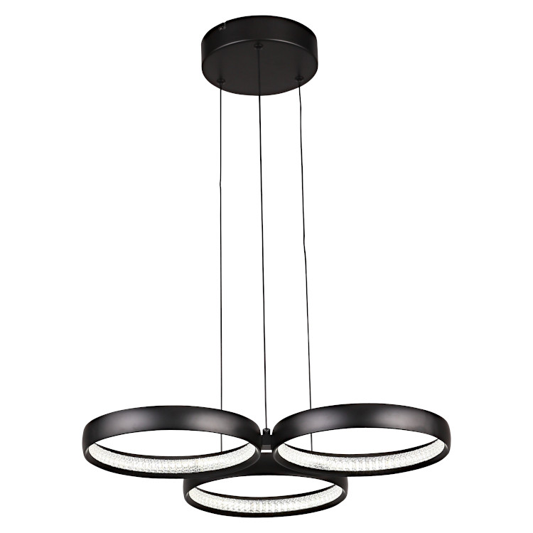Ceiling Light 3 Rings Black LED 3-CCT 2310lm 51cm | Lighting Style