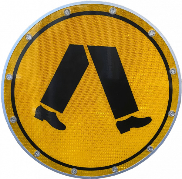 Solar Pedestrian Signs Pair Timer Activated Backlit Sign Heavy Duty ...