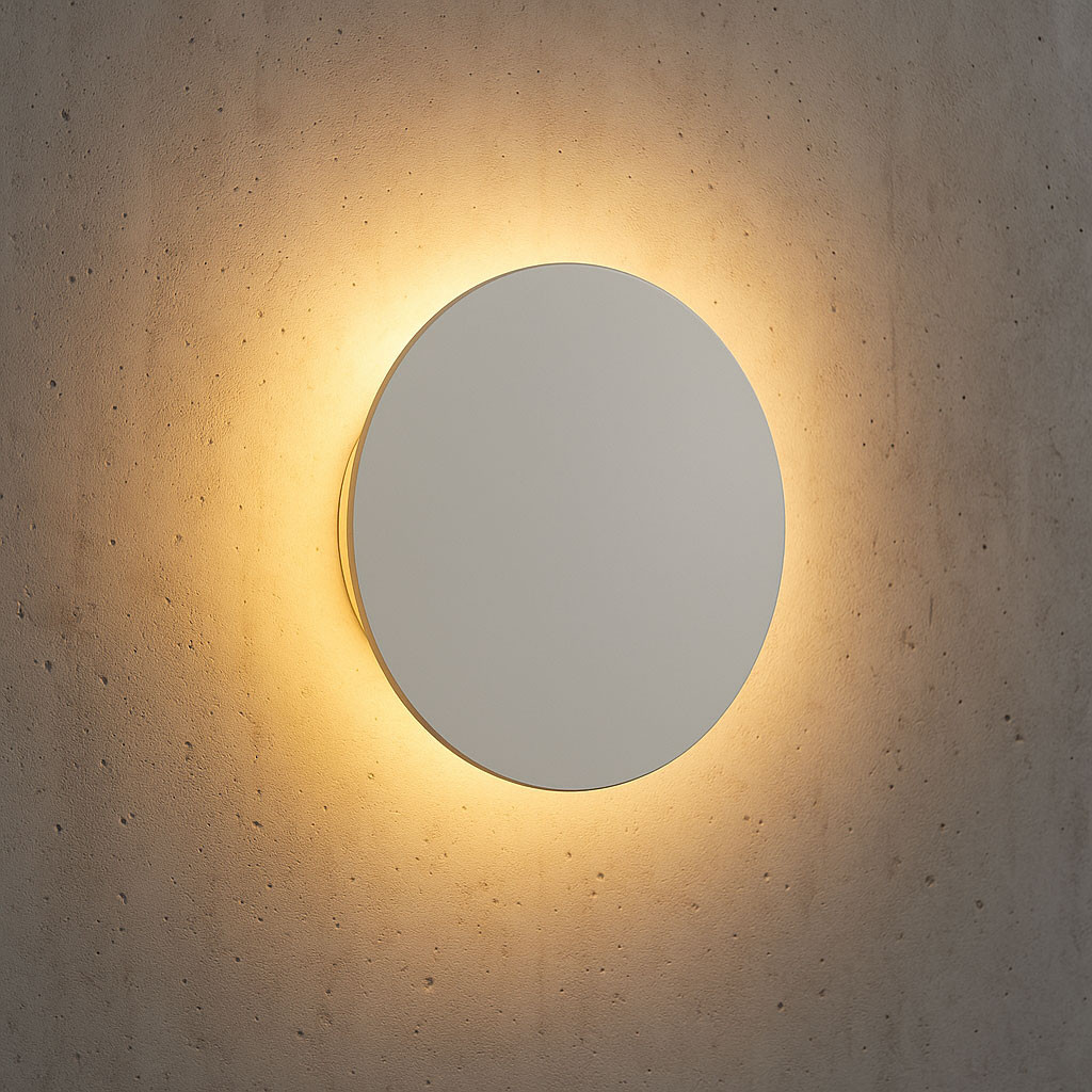 Round Backlit LED Wall Light White Tri-CCT 875lm 8W Dimmable 20cm ...