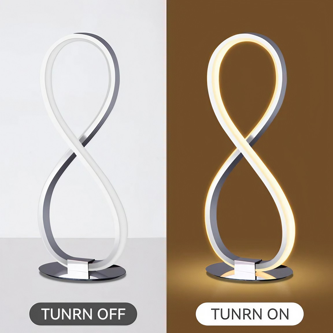 LED Table Lamp Chrome Infinity 560lm 2900K IP20 | Lighting Style